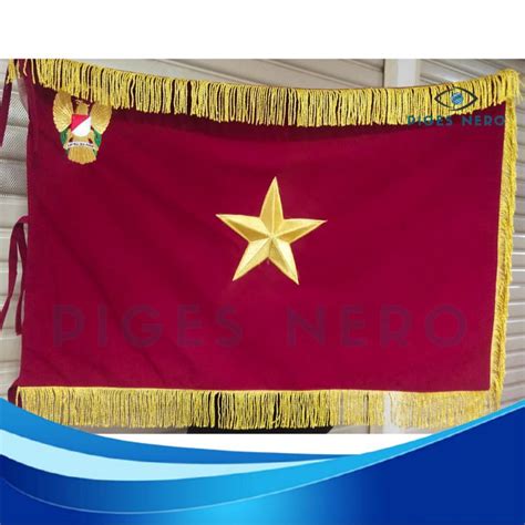Jual Bendera Pataka Rapati TNI AD Bordir Bintang Satu Maroon Shopee Indonesia