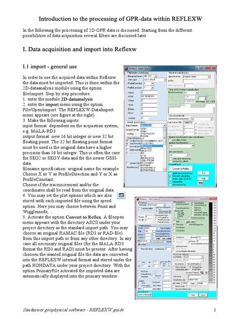 introduction to the processing of gpr data within reflexw i 1 import