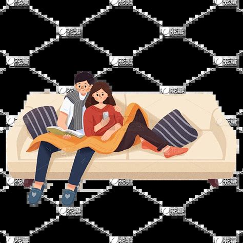 卡通感国庆节情侣元素贴纸素材 花瓣网