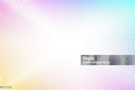 무지개 빛깔의 줄무늬 배경입니다 얇은 곡선을 물결치 파스텔 마젠타 노란색 청록색 그라데이션 플래시 효과와 에너지 라인 아트 패턴