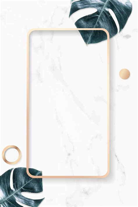 Premium Vector Rectangle Frame On Metallic Split Leaf Pattern Marble