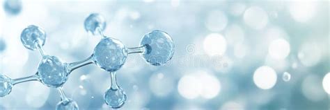 Abstract Molecular Structures In Light Blue And White With Scientific Details And A Soft