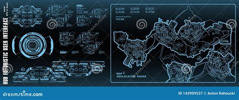 Futuristic Navigate Mapping Technology Dashboard Gps Map Hud User Interface Virtual Reality