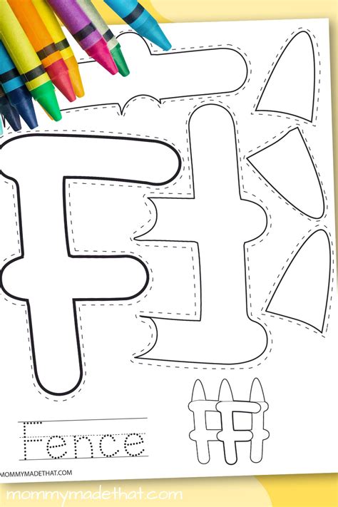 F Is For Fence Craft Free Printable Letter F Craft