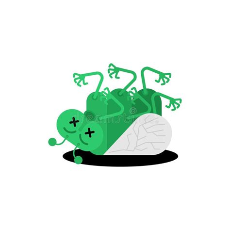 Fly Died Isolated Vector Illustration Stock Vector Illustration Of