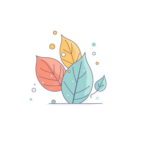 彩色樹葉的插圖 向量 描繪葉子落在白色背景上的直線圖標 Flaticon 和 Dribbble 的矢量插圖 行為高清向量圖案素材免費下載