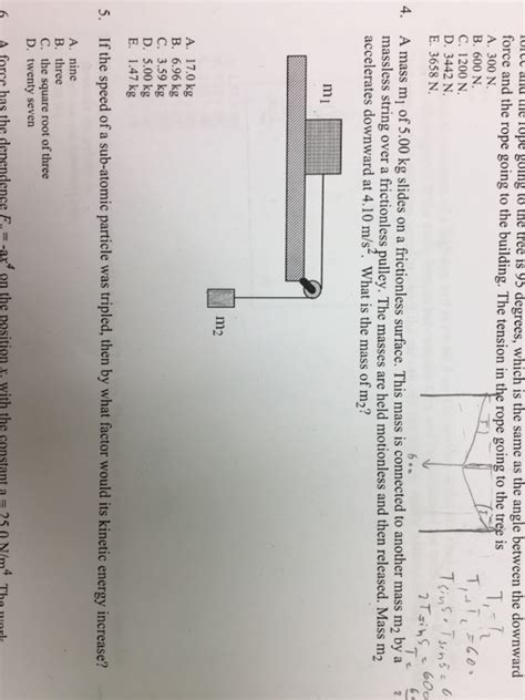 solved a mass m 1 of 5 00 kg slides on a frictionless