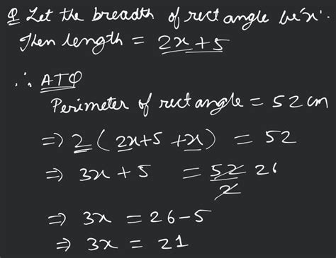 the length of the rectangle is 5 more than twice its breadth the perimet