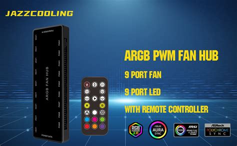 Argb Pwm Fan Hub Addressable 5v 3pin Argb 12v 4pin Pwm 2 In 1 Rgb Case Fan Hub With Controller