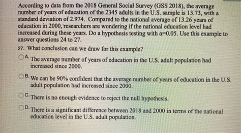 Solved According To Data From The 2018 General Social Survey