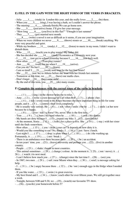 SOLUTION Mixed Verbal Tenses Answer Key Studypool