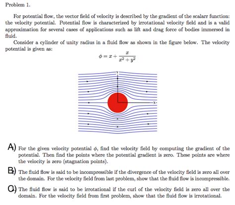 Solved Problem 1 For Potential Flow The Vector Field Of