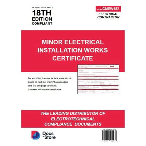 Minor Electrical Installation Works Certificate CMEW182 The Fire
