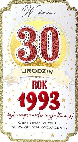 Na 30 Urodziny Kartka Dla Urodzonych W 1993r PM281 Kukartka Sklep
