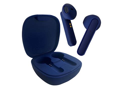 Rubberized Wireless Earbuds Charging Case Blue Sapphire Joyus
