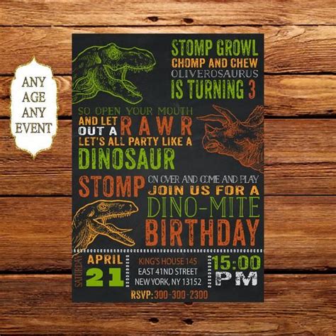 Invitación de dinosaurio editable invitación de cumpleaños de dinosaurio invitaciones de T Rex