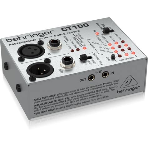 Behringer Ct100 Testeador De Cables Armonicoscl