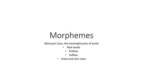 Morphemes Ppt