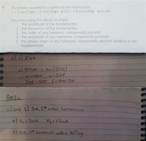 Solved A Complex Waveform Is Given By The Expression I 5 Chegg Com