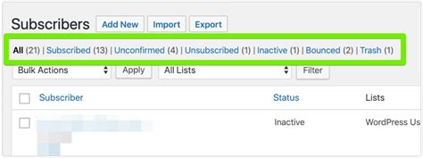 Managing Your Subscribers List Docs For Mailpoet Version 3