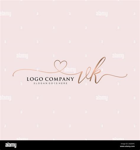 Vk Beauty Monogram And Elegant Logo Design Stock Vector Image And Art Alamy