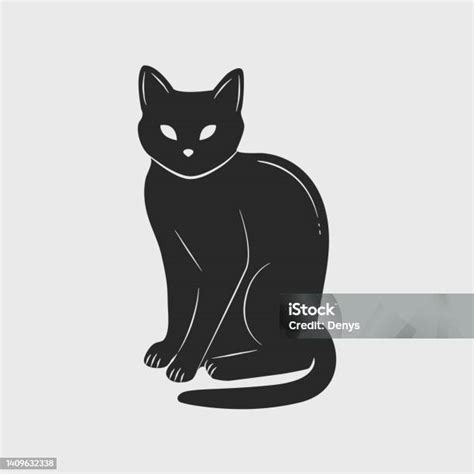 빈티지 검은 고양이 로고 아이콘 검은 고양이는 흰색 배경에 고립되어 있습니다 벡터 일러스트 레이 션 검은색에 대한 스톡 벡터 아트 및 기타 이미지 Istock