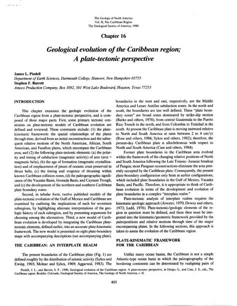 Pdf Geological Evolution Of The Caribbean Region Tectonic Analysis