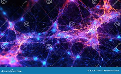 Artificial Intelligence In The Form Of A Glowing Neural Network On A Dark Background Brain