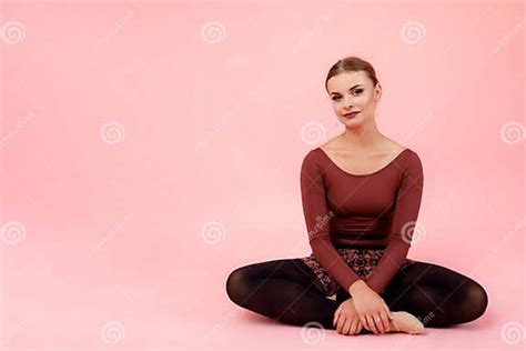Graceful Ballerina Sitting In Studio Stock Image Image Of Caucasian