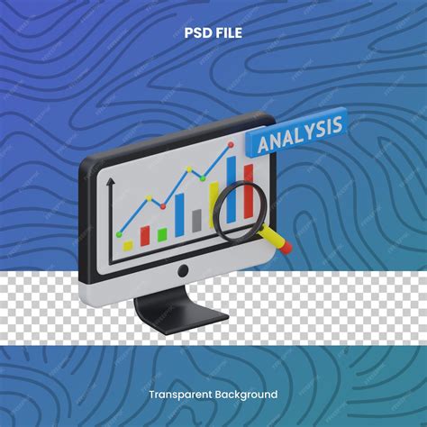 Premium Psd Online Data Analysis 3d Rendering Icon Illustration Psd