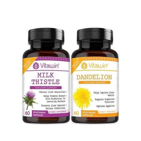 Vitawin Milk Thistle Dandelion For Liver Support Liver Cleanser