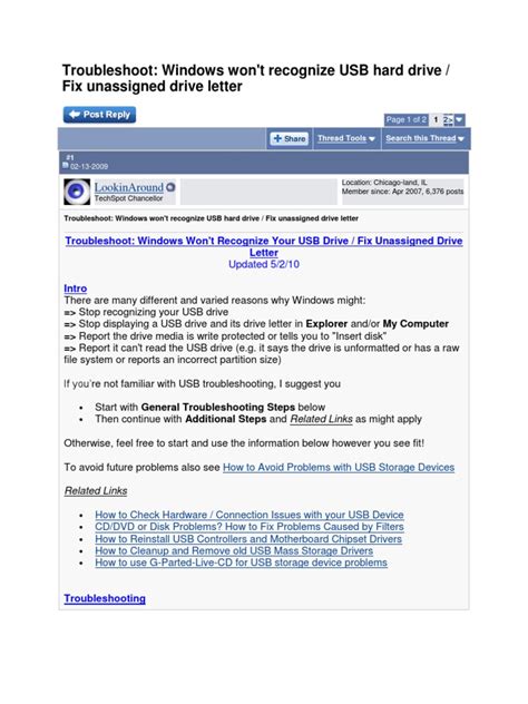 windows won t recognize usb hard drive pdf usb flash drive usb
