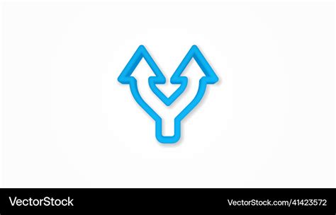 Junction Separation Two Paths Ways Realistic Vector Image