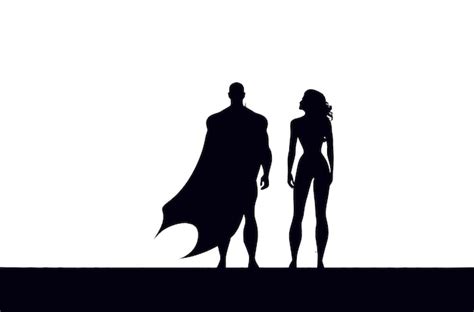 Uma Silhueta De Um Homem E Uma Mulher Vetor Premium Gerado IA