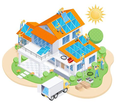 Solar Cell Power System Diagram Vector Illustrations Stock Vector Illustration Of Cells