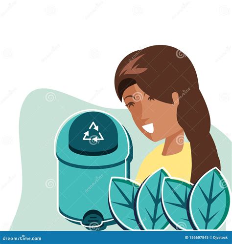 Trash And Avatar Woman Design Stock Illustration Illustration Of