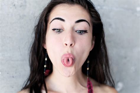 Tongues Happy Tongue Out Dilan Gwyn Smiling Model Women Outdoors