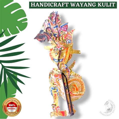 Jual Kerajinan Miniatur Wayang Kulit Sapi ASLI Krisna Kresna Emas