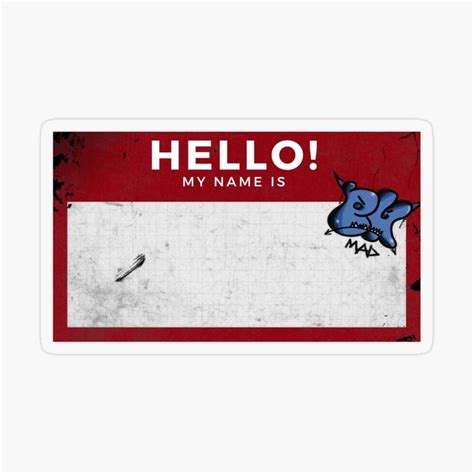 Sticker Mit Graffiti Hello My Name Is Mad Blue Von Aronbrigliadori En