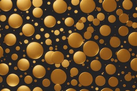 Premium Photo Gold Polka Dots Seamless Pattern Background
