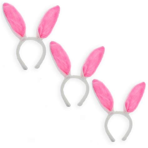 Bestpysanky Set Of 3 Pink Easter Fabric Bunny Ear Headbands 117 Inches