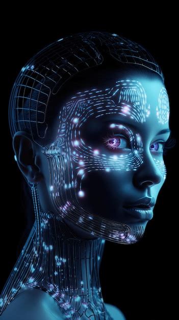 Premium Ai Image Portrait Of A Mystical Fantasy Bioluminescent Neon