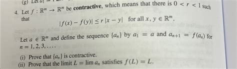 solved let f rm→rm ﻿be contractive which means that there