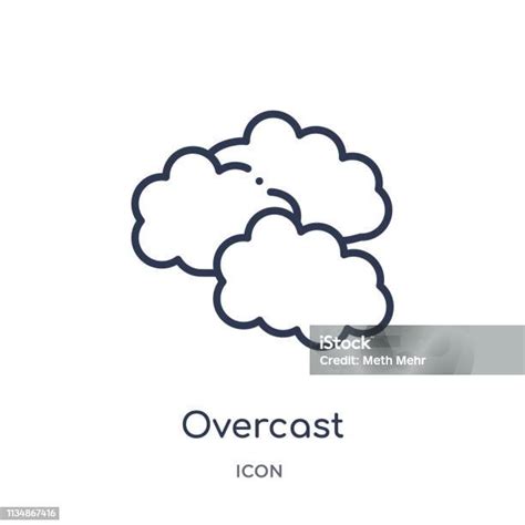 기상 개요 컬렉션에서 선형 흐린 아이콘입니다 얇은 라인 흐린 아이콘 흰색 배경에 고립입니다 흐린 유행 삽화 0명에 대한 스톡 벡터 아트 및 기타 이미지 Istock