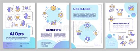 D Brochure With Ai Ops Linear Icons Stock Illustration Illustration Of Template Digital