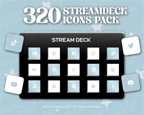 Pastel Blue Streamdeck Icon Set 320 Pastelblue Icon Pack For Elgato