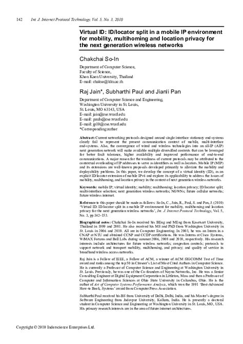 Pdf Virtual Id Idlocator Split In A Mobile Ip Environment For Mobility Multihoming And