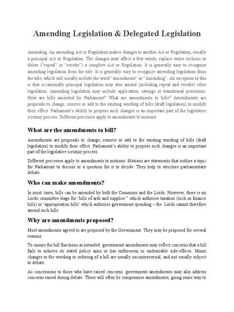 Amending Legislation Pdf Law