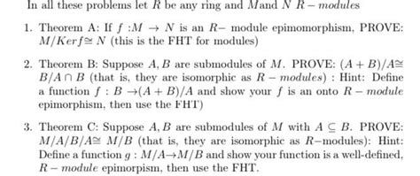 1 theorem a if f m→n is an r− module epimomorphism