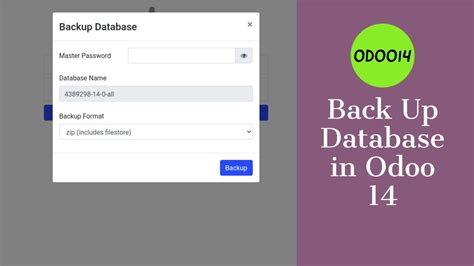 How To Back Up Database In Odoo14 Youtube